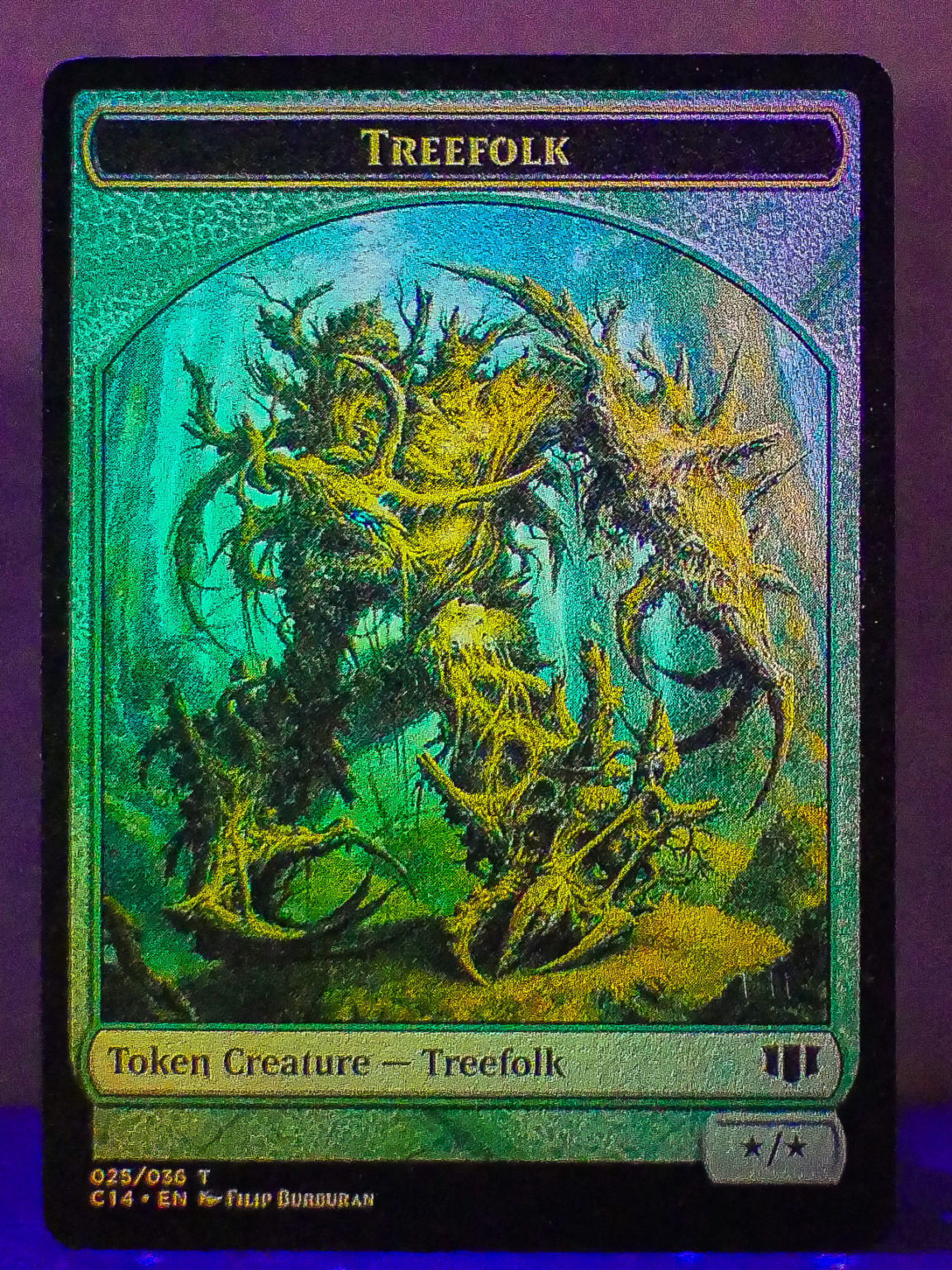 FOIL TOKEN Treefolk from Commander Anthology Proxy