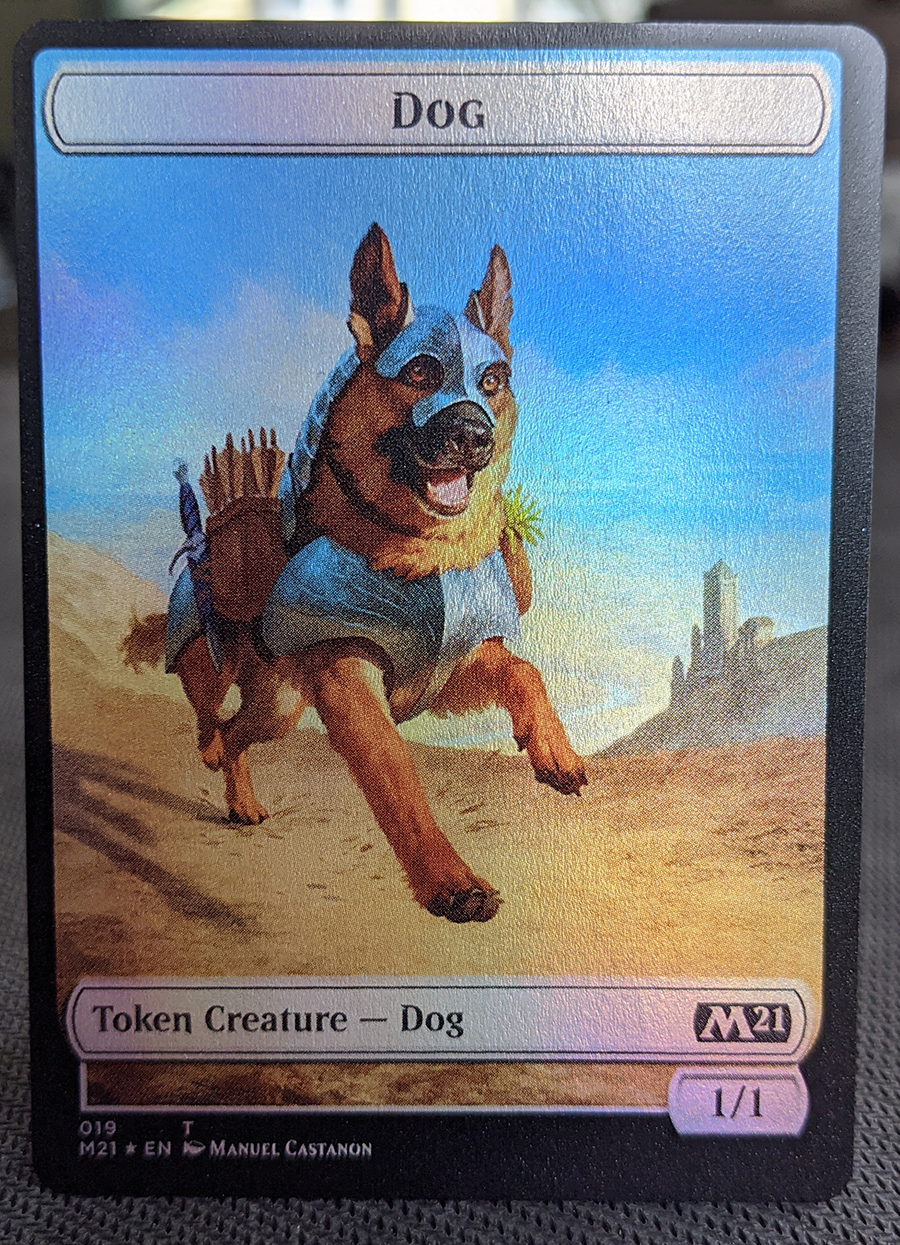 FOIL TOKEN Dog//Griffin Double-sided from Core Set 2021 Magic the ...