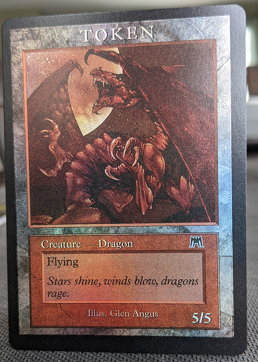 FOIL TOKEN Dragon from Onslaught Magic the Gathering MTG Proxy Card