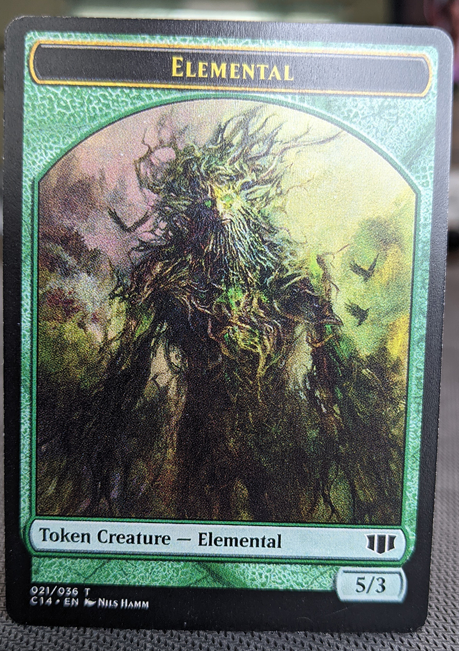 FOIL TOKEN Elemental//Beast Double-sided from Commander 2014 Magic the ...