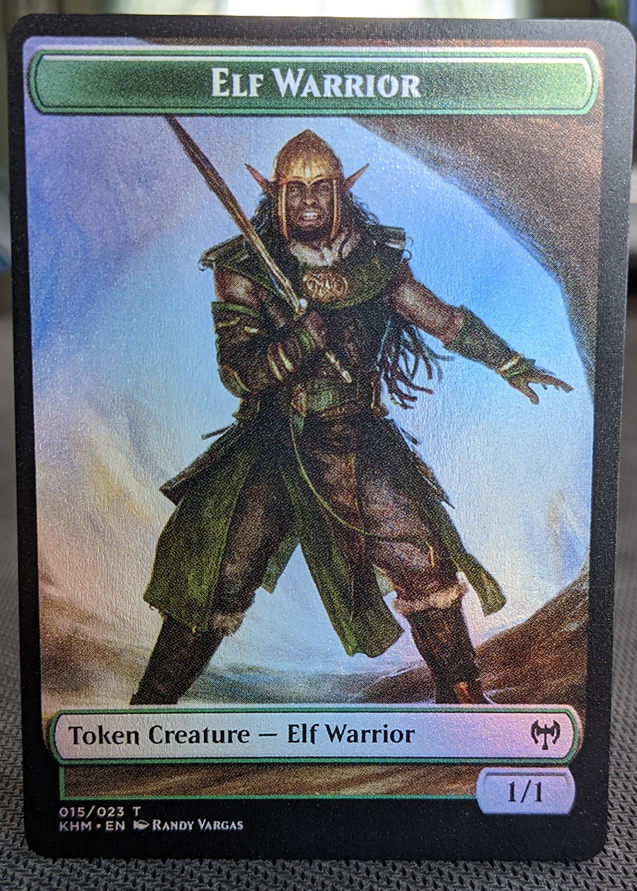 FOIL TOKEN Elf Warrior//Koma’s Coil Double-sided from Kaldheim Magic ...