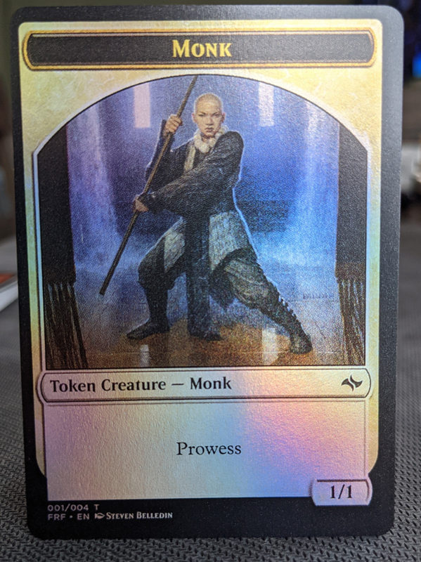 FOIL TOKEN Monk from Fate Reforged Magic the Gathering MTG Proxy Card
