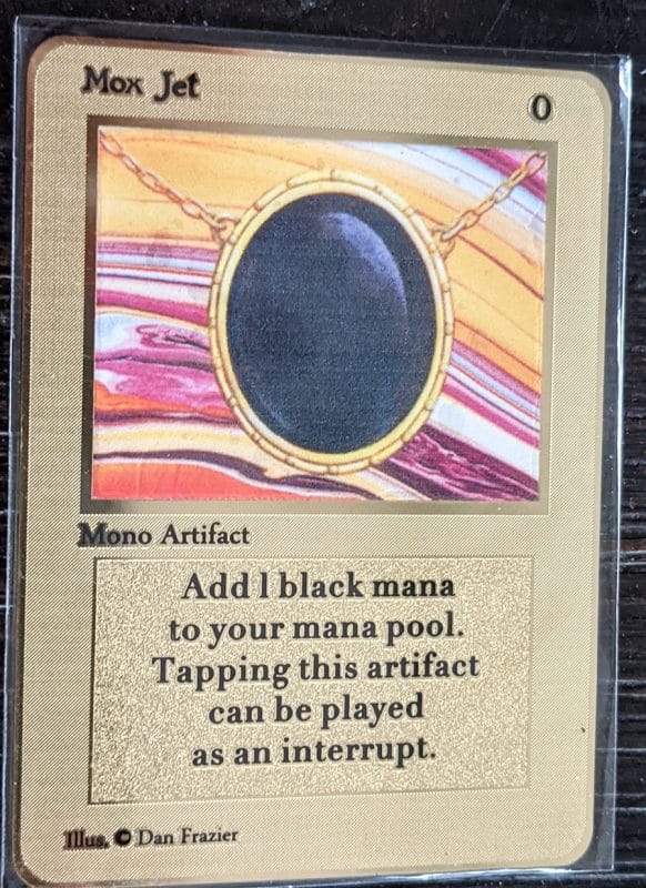 Mox Jet Magic the Gathering Gold Replica Card