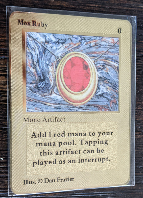 Mox Ruby Magic the Gathering Gold Replica Card